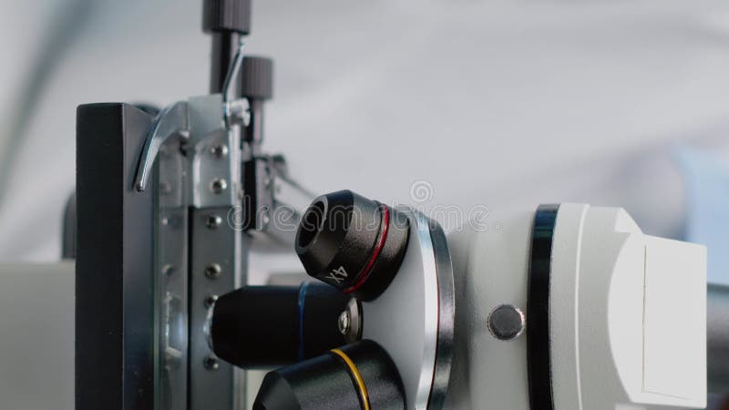 Vertical Video: Close Up of Scientific Microscope in Laboratory Stock ...