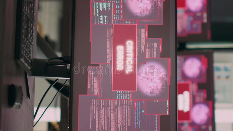 Computers Displaying Critical Error Message Flashing On Screen Stock