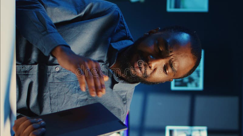 Vertical Video Influencer Reviews Digital Tablet Device Stock Footage ...