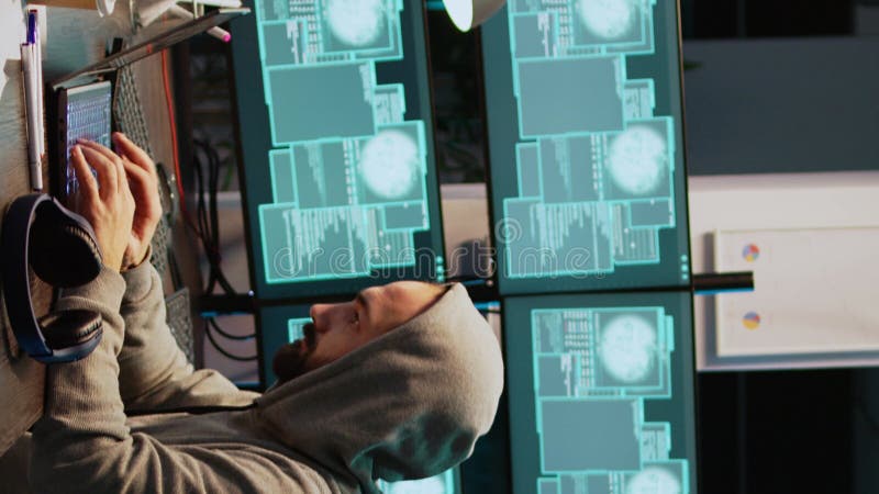 Dangerous it Coder Working on Security Breach Stock Footage - Video of network, interface: 263471128