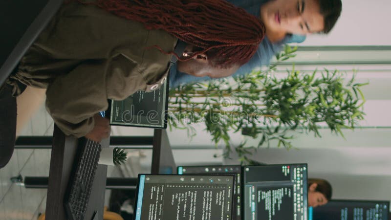 Programmers Doing Brainstorming in Server Room, Reviewing AI Code Stock Video - Video of ...