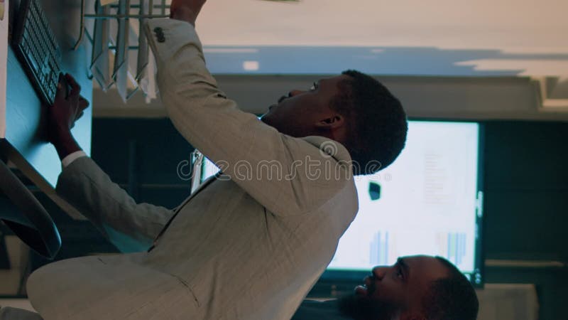 Vertical Video Employees Having Trouble with Work Tasks Stock Video ...