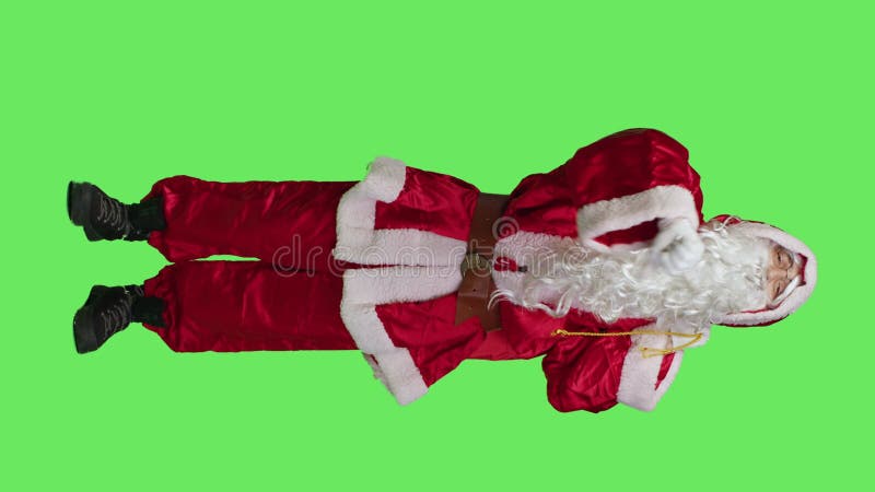Vertical Video Front View of Negative Santa Shows Thumbs Down Stock ...