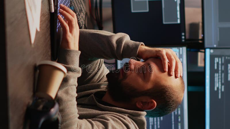 Male Programmer Falling Asleep on Office Desk Stock Footage - Video of ... Male Programmer Falling Asleep on Office Desk Stock Footage - Video of ...