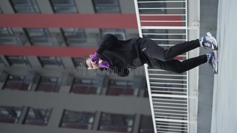 Vertical Video of an Athlete Guy Boxer Who is Training Stock Video ...