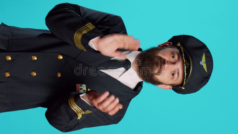 Vertical Video: Professional Airliner Doing Applause and Cheering Stock ...