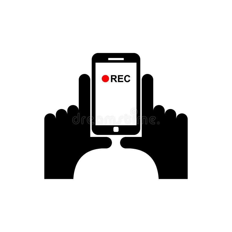 Vertical Video Sign. Hand and Smartphone Record Stock Vector ...