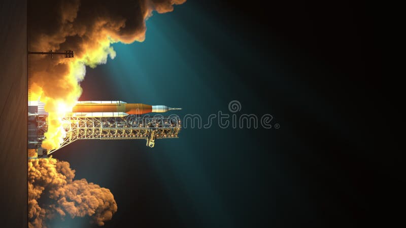 Space Launch System on Launch Pad. Green Screen Stock Footage - Video ...