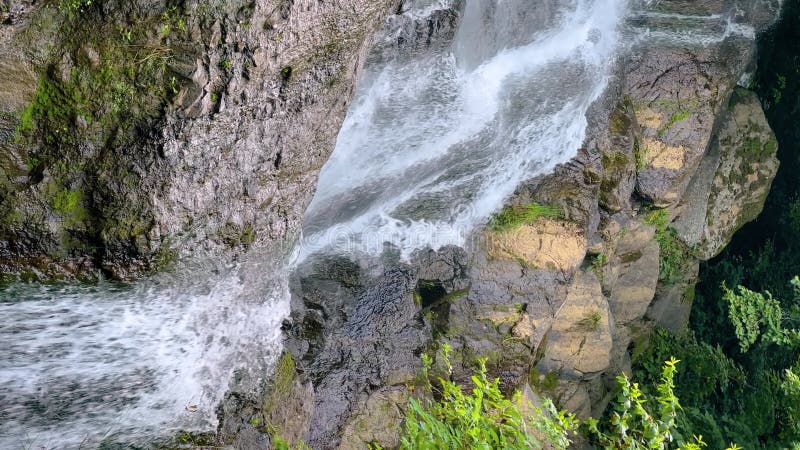 Vertical Video: Waterfall in the Mountain - River or Water Stream ...