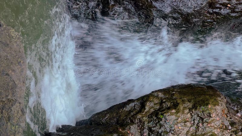 Vertical Video: Waterfall in the Mountain, Stream is Flowing and ...