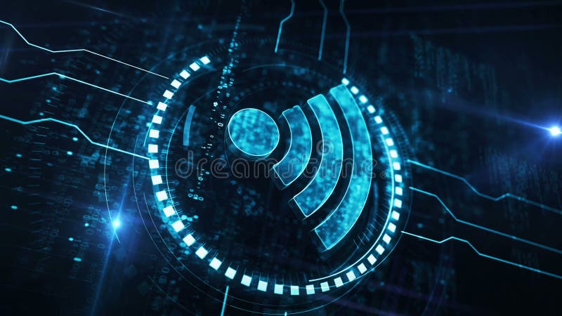 WiFi Wireless Mobile Connection Symbol Digital Concept Vertical Loop ...
