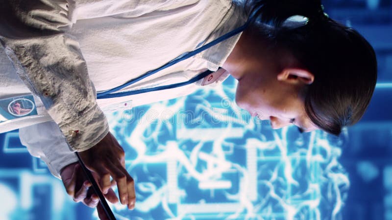 Vertical Video Worker Doing AI Human Brain Simulation Stock Video - Video of 9x16, algorithms ...