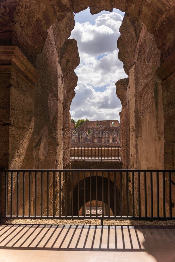 Vertical View of an Arch of Colosseum Building Stock Image - Image of ...