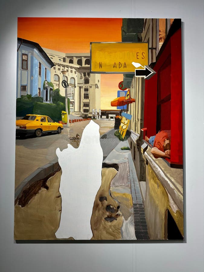 Vertical View of an Artwork Presenting a Street at the Diploma ...