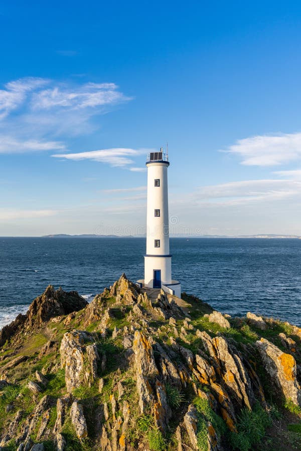 Vertical View of the Cabo Home Lighthouse in Western Galicia Stock ...