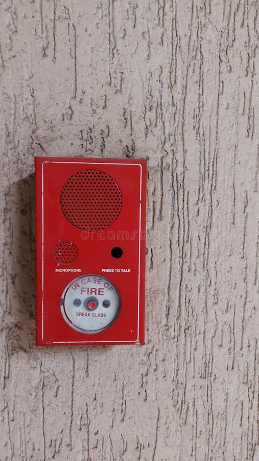 Vertical View of Damaged and Broken Fire Alarm Stock Photo - Image of ...