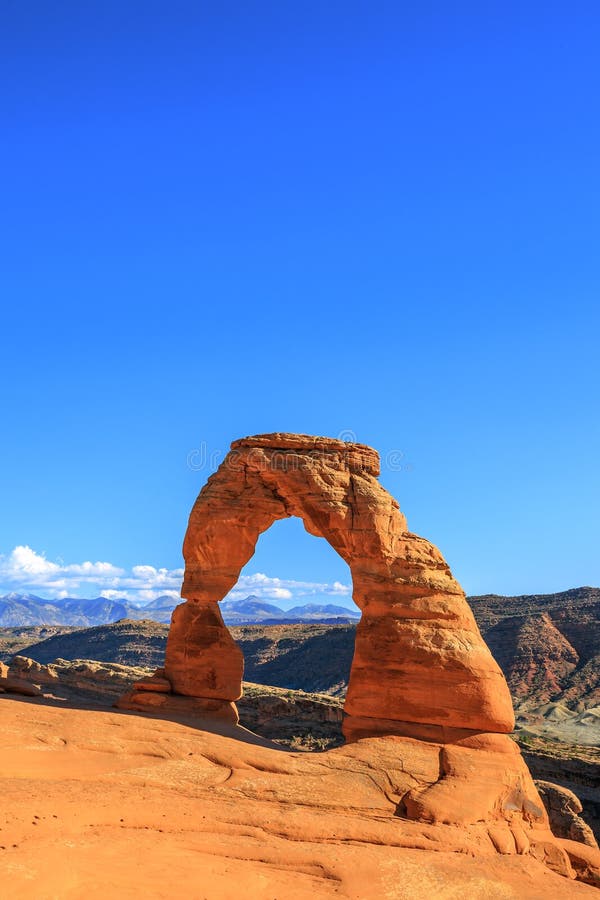 Delicate Arch Panorama stock photo. Image of climbing - 1647924