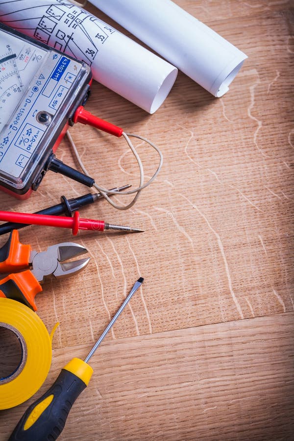 Vertical View Electrical Tools Multimeter Tester Stock Photo - Image of ...