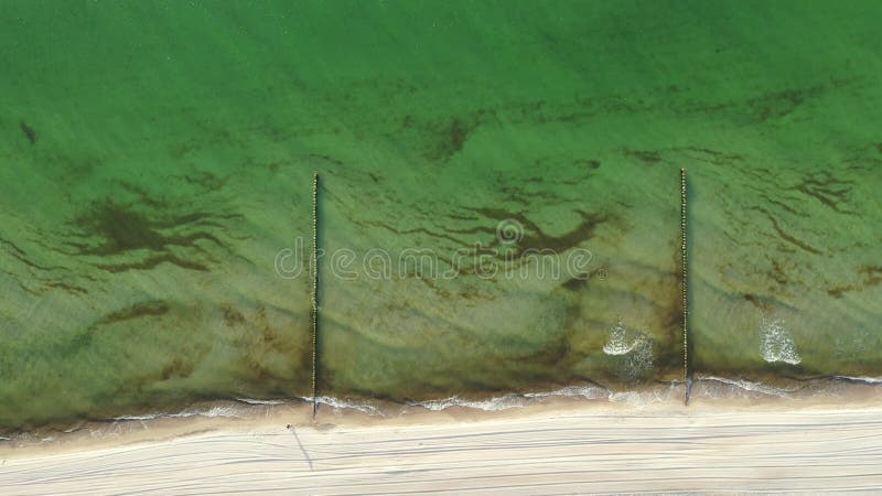 Forward Flvertical Viewight Toward the Shoreline with Breakwater on an ...