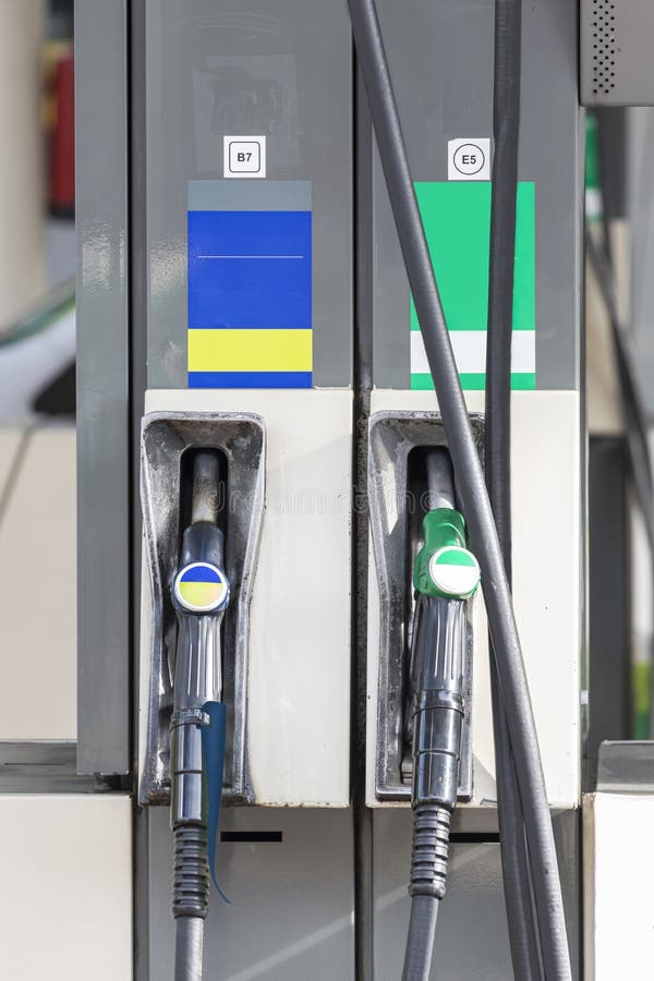 Closeup of Two Fuel Pump Guns 2 Stock Photo - Image of industry, fuel ...