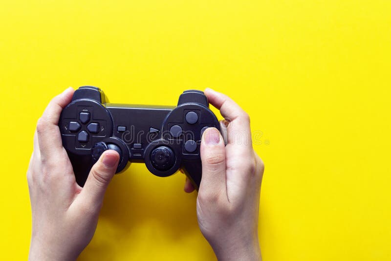 Vertical View of Hands with Gamepad Stock Photo - Image of concept ...