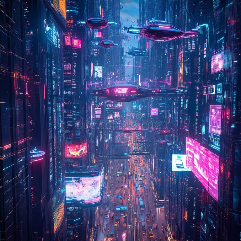 A Vertical View of a Hyper-connected Urban Environment, AI Generated ...