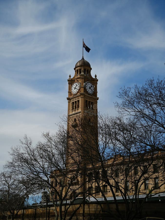 Vertical View of the Iconic Central Station Clock Tower Stock ...
