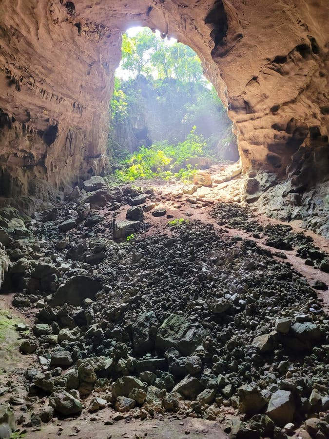 Vertical View from Inside the Cavern in the Archaeological Zone of ...