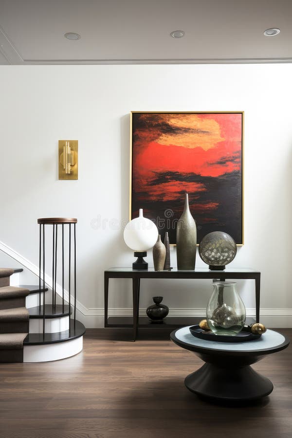 Vertical View of the Interior of a Modern House Stock Illustration ...