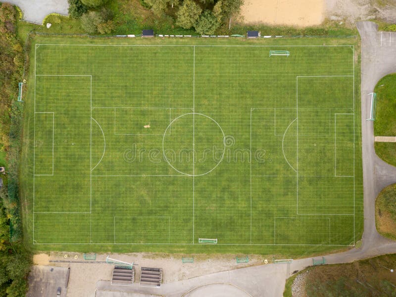 Vertical Soccer Field stock image. Image of summer, morning - 81868391