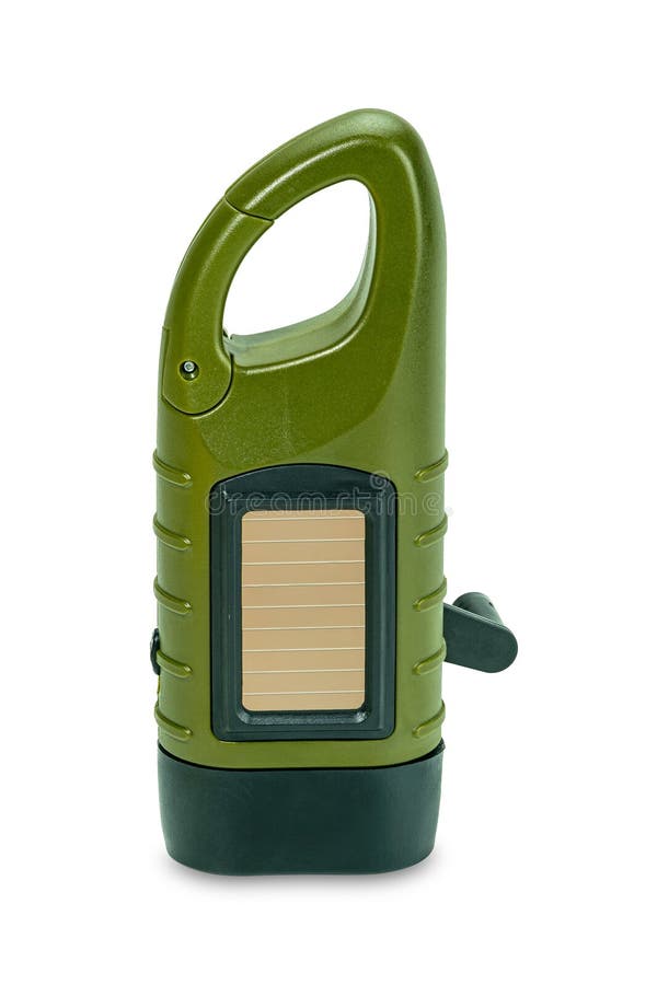 Vertical View of Mini Solar Cranking LED Flashlight Stock Image - Image ...