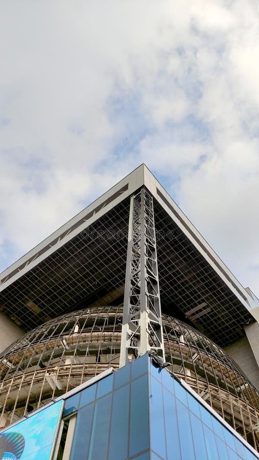 A Vertical View of a Modern Building. Spherical Building Stock Image ...