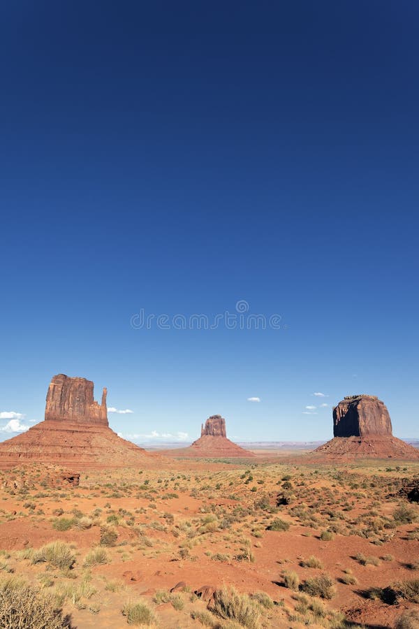 Vertical View of Monument Valley Stock Image - Image of desert ...