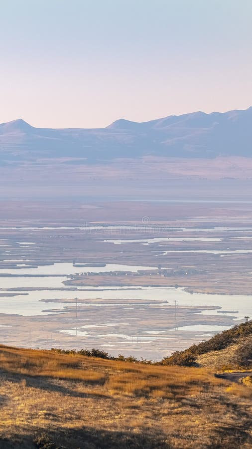 Vertical View from a Mountain Summit of Wetlands Stock Photo - Image of ...