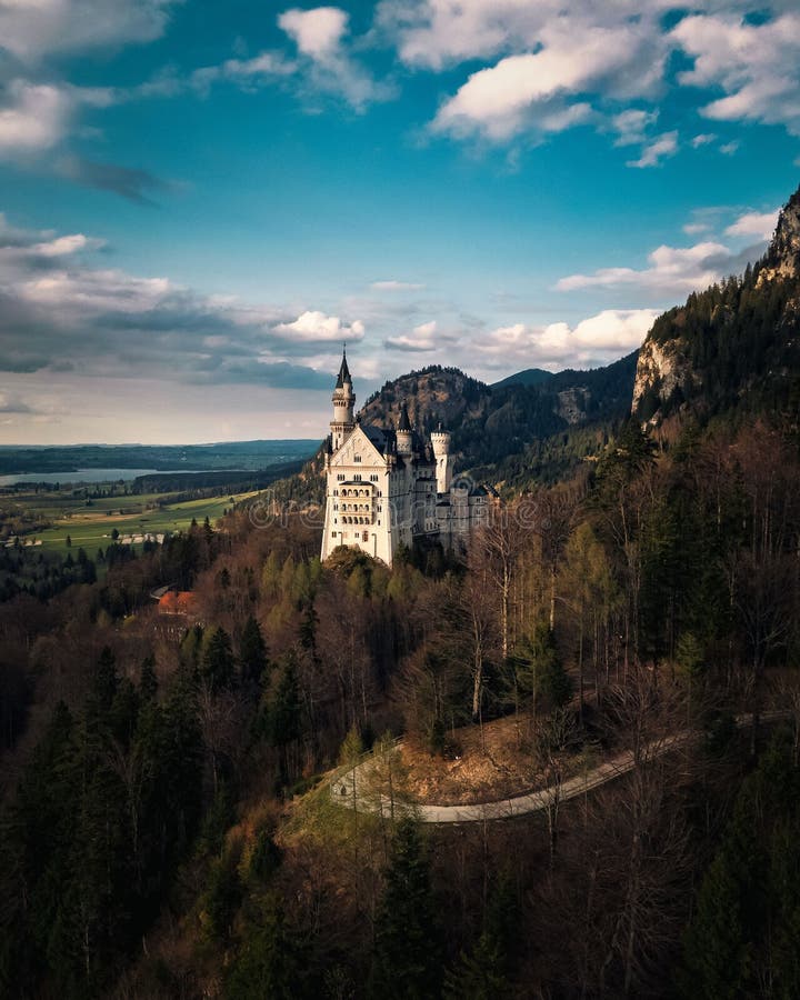 Vertical View of the Neuschwanstein Castle Surrounded by Trees Under ...