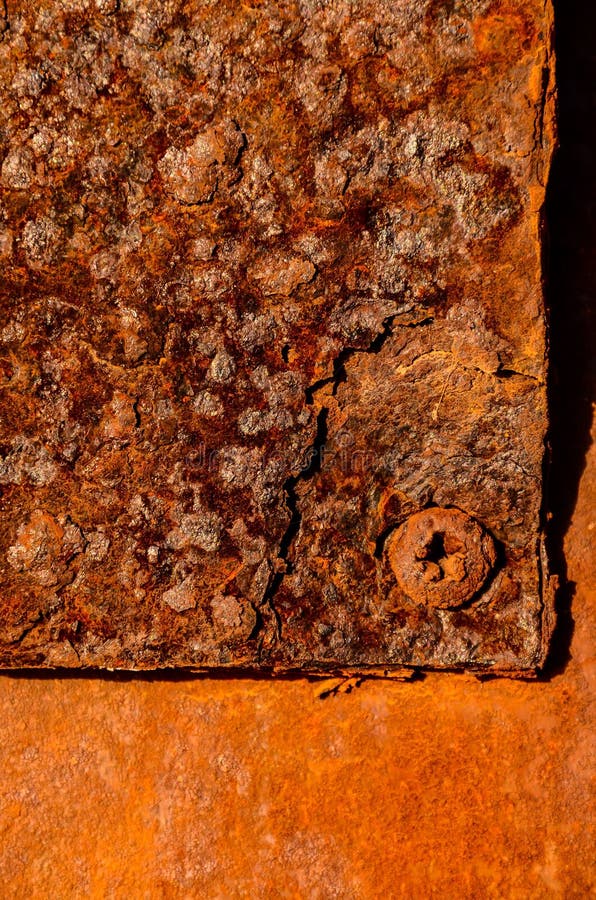 Vertical View of an Oxidized Metal Surface - Interesting Orange ...