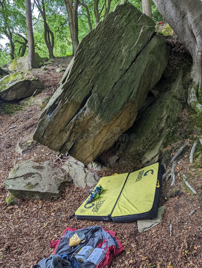 Vertical View of Rock Climbing Boulder Set Up Editorial Image - Image ...