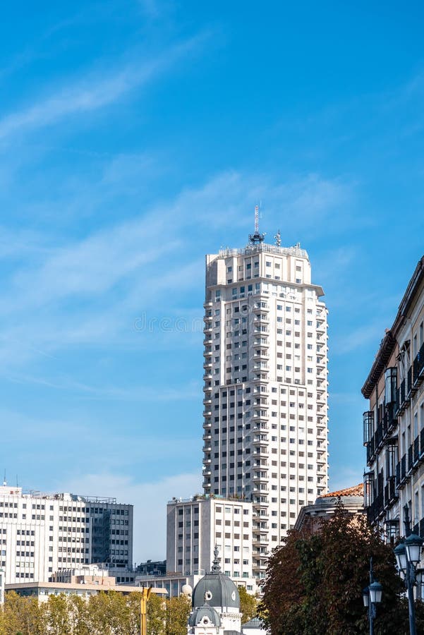 Vertical View of the Skyline of Madrid. Stock Photo - Image of history ...
