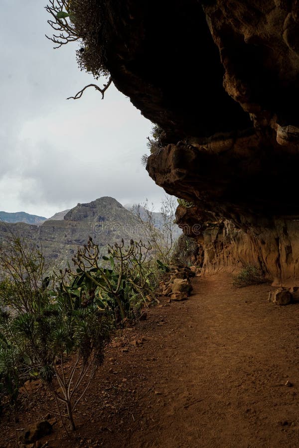 Vertical View of a Soil Path Way at the Edge of a Mountain Stock Image ...
