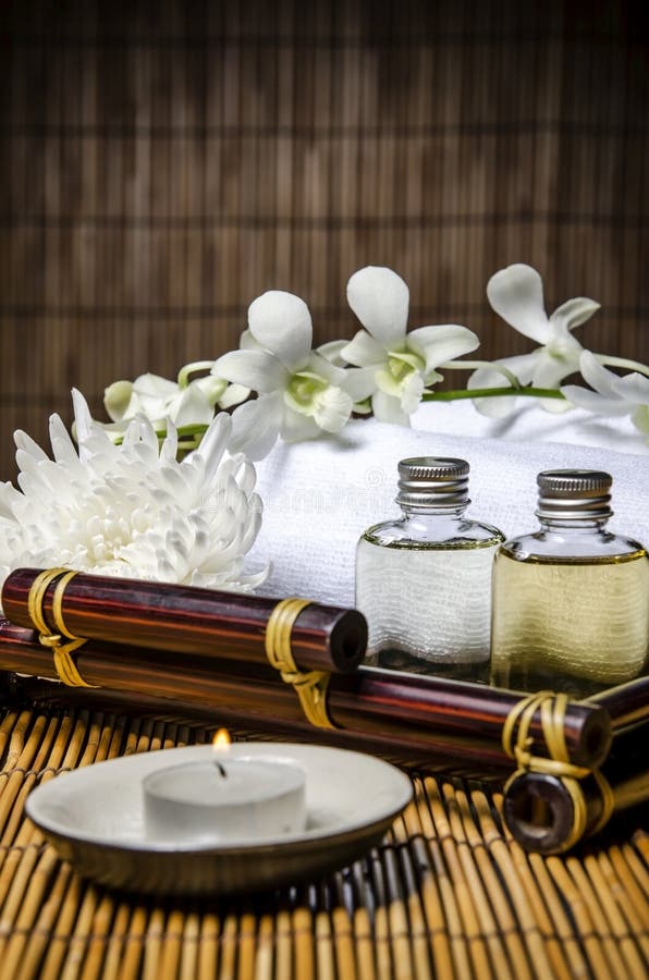 Vertical view of spa items stock photo. Image of black - 30898354