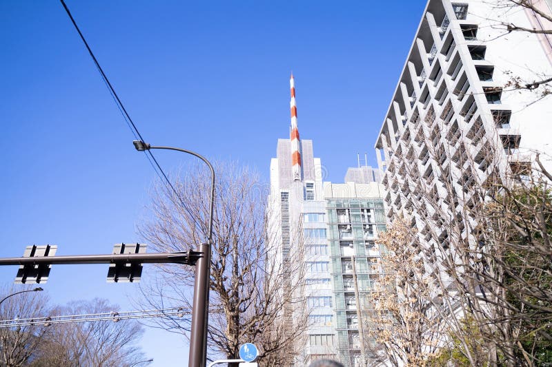 Vertical View of Tall Buildings, Bright Sky Background Stock Image ...