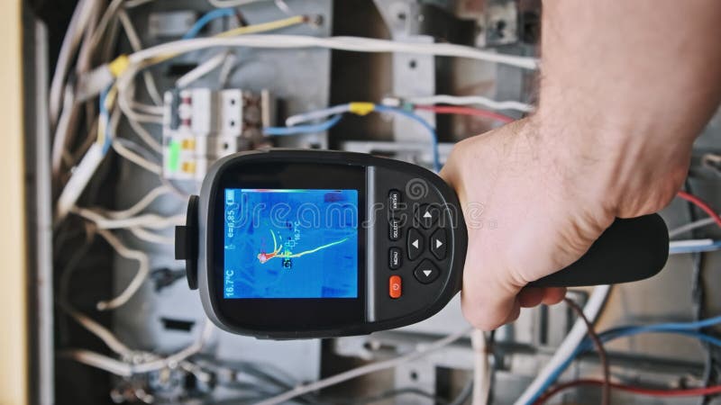 Thermal Imaging: Close-up Electrical Panel Analysis Stock Video - Video ...