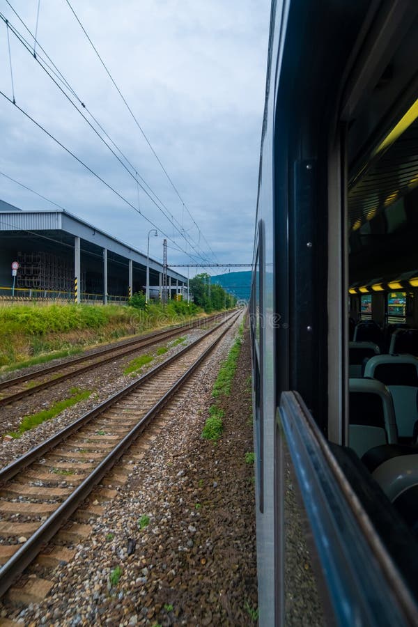 Vertical View of Train Station from the Train Window Editorial Stock ...