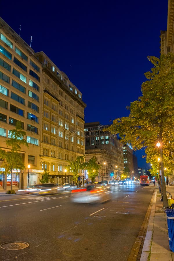 Vertical View of Washington DC at the Blue Hour after the Sunset ...