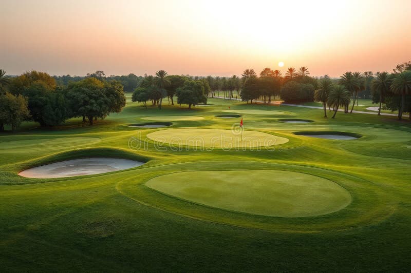 Vertical Views of Golf Courses Stock Illustration - Illustration of ...