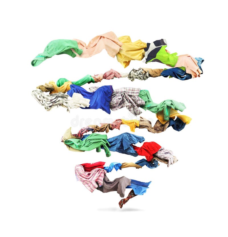 Vertical vortex of clothes stock illustration. Illustration of chaos ...
