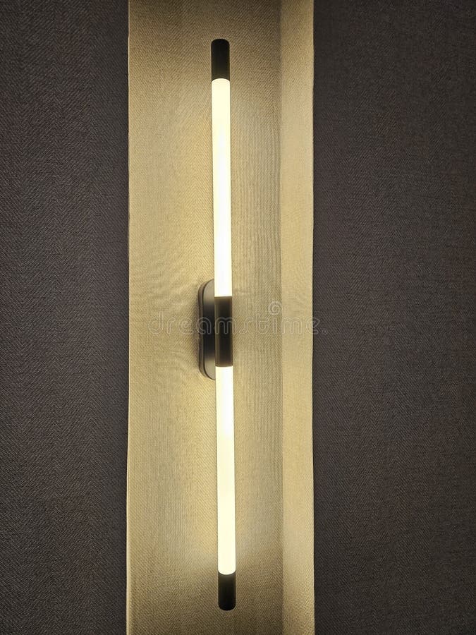 Vertical Wall Lights Illuminate on Textured Walls Stock Photo - Image ...