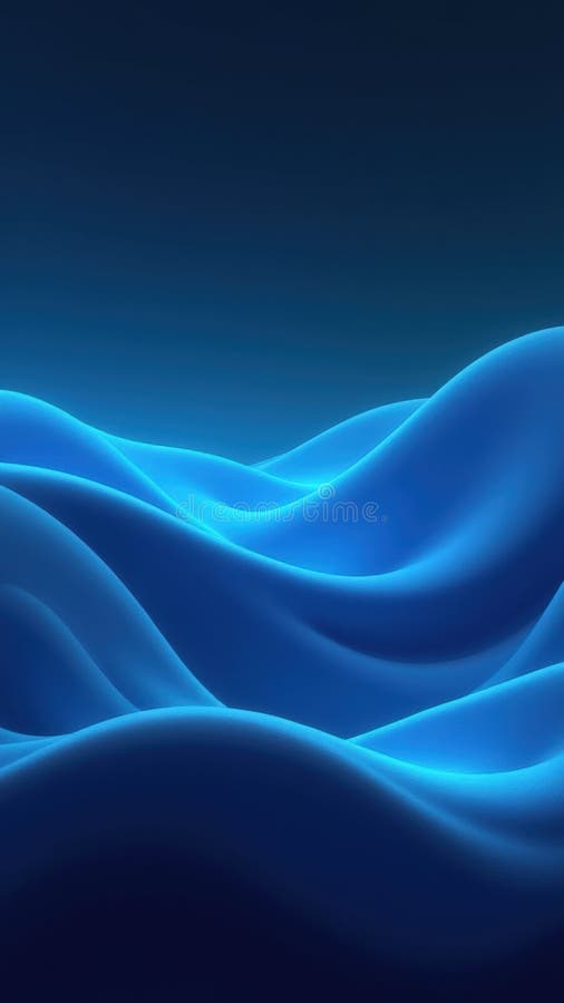 Vertical Wallpaper with Blue Tech Light Waves Stock Illustration ...