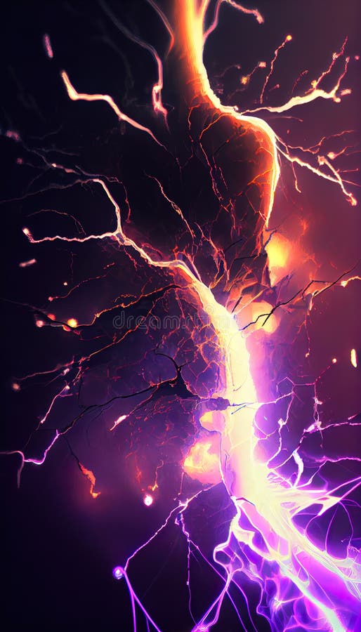 Vertical Wallpaper with Energy Discharge. Ai Generated. Stock ...