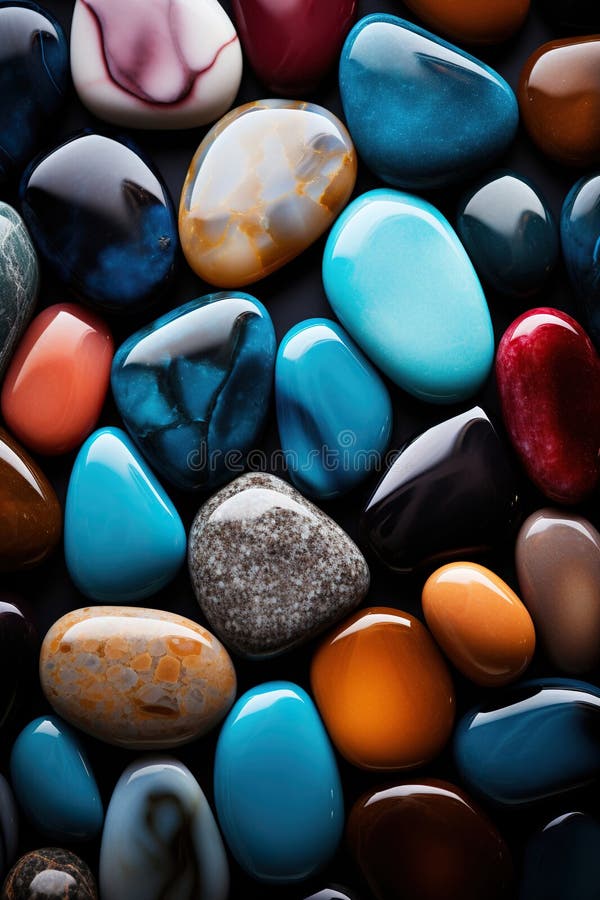 Vertical Wallpaper Made of Multi-colored Beach Stones. Background of ...